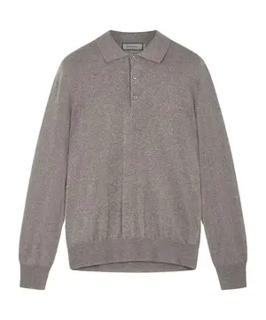 Canali Knited Long-sleeved Polo Shirt