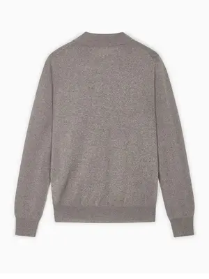 Canali Knited Long-sleeved Polo Shirt