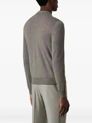 Canali Knited Long-sleeved Polo Shirt