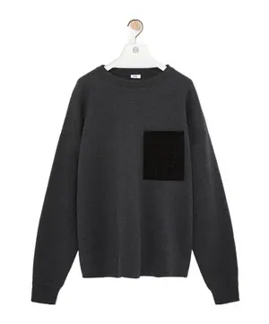 Loewe Anagram Patch Pocket Sweater - Gray/black
