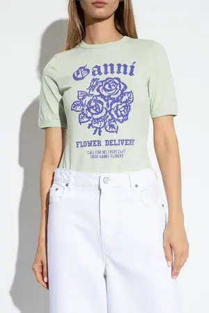 GANNI Fitted Flower T-shirt