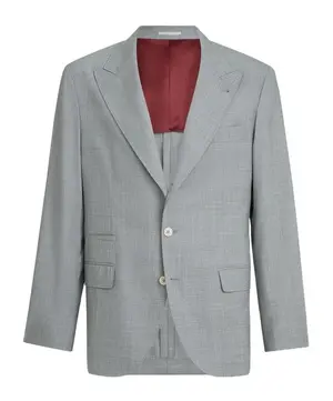 Brunello Cucinelli Peak-lapels Blazer - Grey
