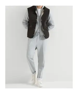 Brunello Cucinelli Bonded Nylon Down Vest With Detachable Hood