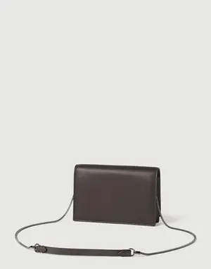 Brunello Cucinelli Calfskin Wallet With Detachable Precious Strap