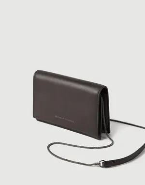 Brunello Cucinelli Calfskin Wallet With Detachable Precious Strap