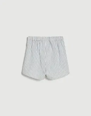 Brunello Cucinelli Sparkling Striped Cotton Baby Bernie Shorts