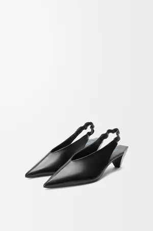 Loewe Origami Cubic Slingback In Lambskin - Black