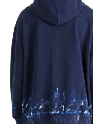 Balenciaga Long Sleeve Zip-up Hoodie - Navy