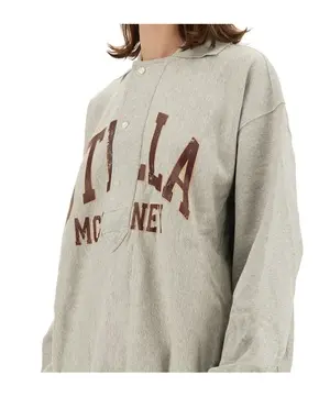 Stella McCartney Logo Printed Half-buttoned Sweatshirt