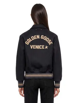 GOLDEN GOOSE Virgin Wool Floral Embellished Casual Jacket