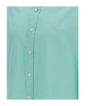 Polo Ralph Lauren Logo Embroidered Curved Hem Shirt - Green