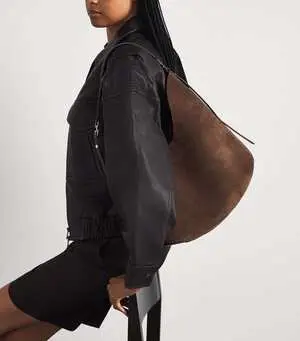 Harrods Medium Suede Shoulder Bag