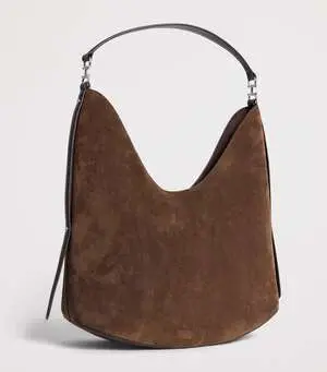 Harrods Medium Suede Shoulder Bag