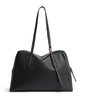 Harrods Medium Leather Wren Shoulder Bag - Black