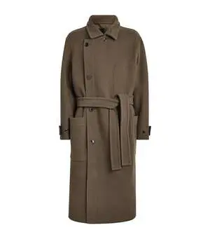 LEMAIRE Wool Oversized Wrap Coat - Green