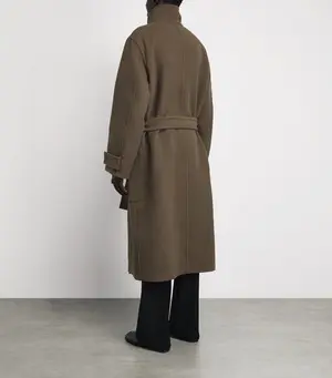 LEMAIRE Wool Oversized Wrap Coat - Green