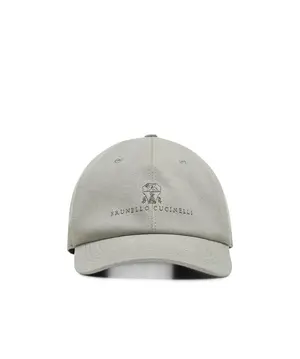 Brunello Cucinelli Logo Embroidered Baseball Cap - Gray