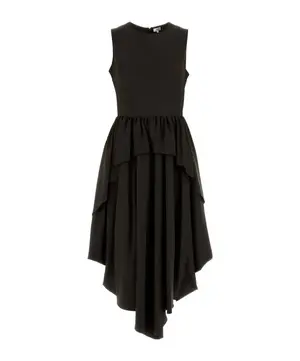Loewe Asymmetric Ruffled Dress - Brown