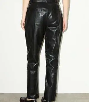 Max & Co. Leather Two-tone Straight Leg Trousers