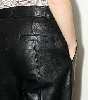 Max & Co. Leather Two-tone Straight Leg Trousers