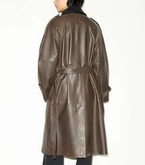 Max & Co. Lambskin Leather Trench Coat
