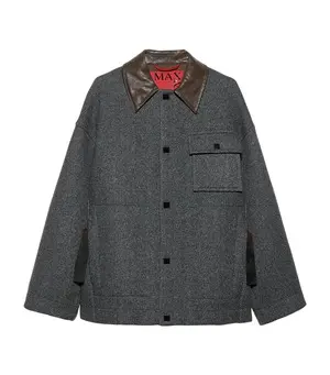 Max & Co. Virgin Wool Blend Coat With Sheepskin Collar