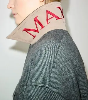 Max & Co. Virgin Wool Blend Coat With Sheepskin Collar