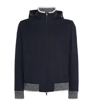 Paul & Shark Cashmere-wool Blend Hooded Zip-up Jacket