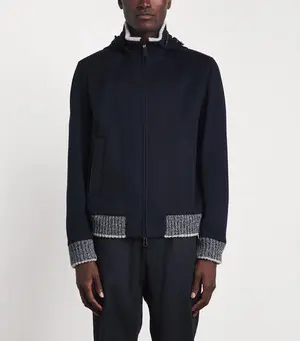 Paul & Shark Cashmere-wool Blend Hooded Zip-up Jacket