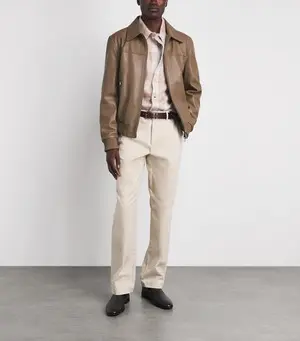 Isaia Lambskin Flight Jacket