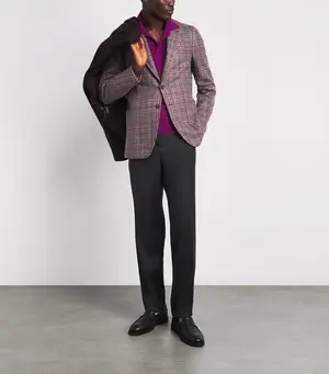 Isaia Cashmere Check Capri Blazer