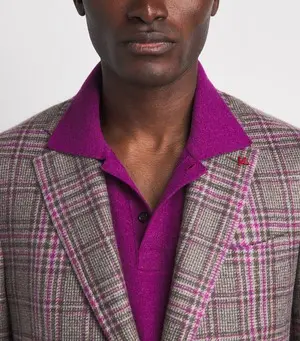 Isaia Cashmere Check Capri Blazer