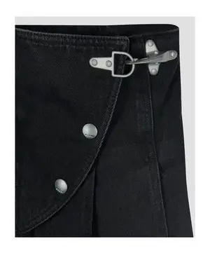 Marni Asymmetrical Pleated Denim Skirt