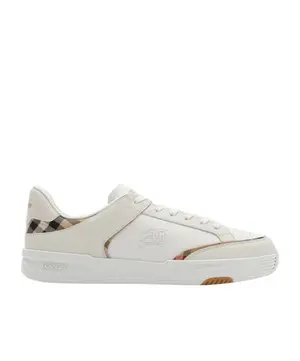 Burberry Leather And Nylon Harrow Sneakers - White/archive Beige