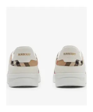 Burberry Leather And Nylon Harrow Sneakers - White/archive Beige