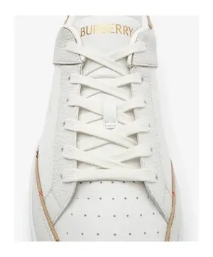 Burberry Leather And Nylon Harrow Sneakers - White/archive Beige
