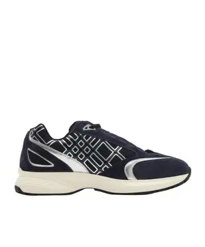 Burberry Eclipse Suede And Nylon Sneakers With Metallic House Check - Phantom Blue