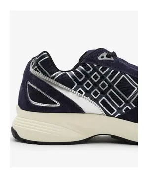 Burberry Eclipse Suede And Nylon Sneakers With Metallic House Check - Phantom Blue