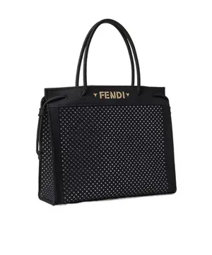 Fendi Magic Shopper Large Embroidered Fabric Shopper With Mirrors