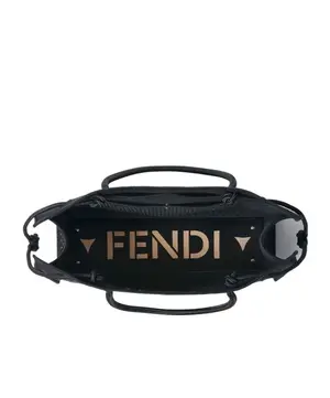 Fendi Magic Shopper Large Embroidered Fabric Shopper With Mirrors