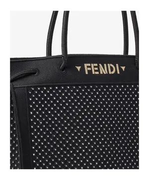 Fendi Magic Shopper Large Embroidered Fabric Shopper With Mirrors
