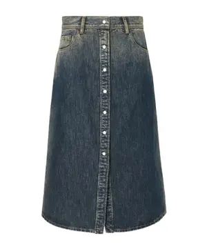 Fendi Flared Denim Maxi Skirt