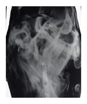 JEAN PAUL GAULTIER Long Smoking Portrait Print Stretch Mesh Skirt