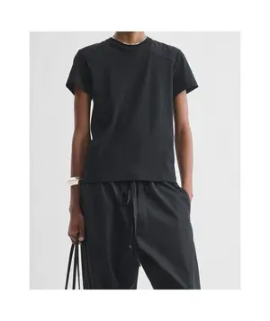 Phoebe Philo Crew Neck T-shirt With Shoulder Patch Detailing