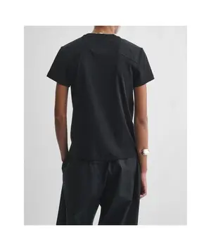 Phoebe Philo Crew Neck T-shirt With Shoulder Patch Detailing