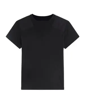 Phoebe Philo Crew Neck T-shirt With Shoulder Patch Detailing - Black