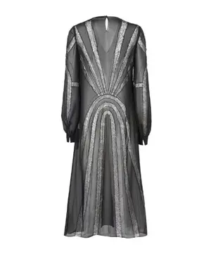 Fendi Georgette And Chantilly Lace Dress