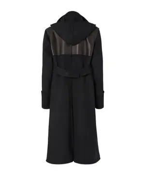 Fendi Wool And Leather Parka