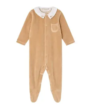 Bonpoint Tilouan Pyjamas With Embroidered Sheep Collar In Organic Cotton