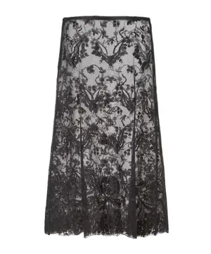 Fendi Peonia Lace Midi Skirt